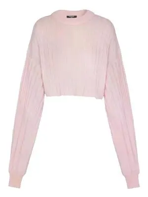 Balmain Ribbed Long-sleeve Sweater - Pink