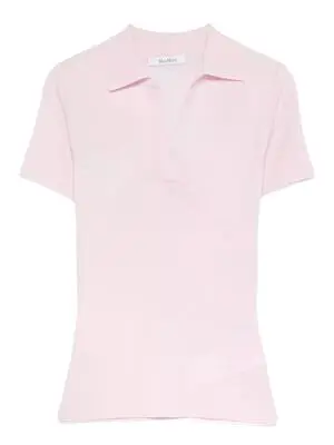 Max Mara Collared Ribbed Top - Pink