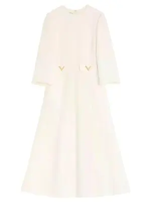 Valentino Garavani Midi Crepe Couture Dress - Neutrals