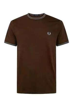 Fred Perry Cotton T-shirt - Brown