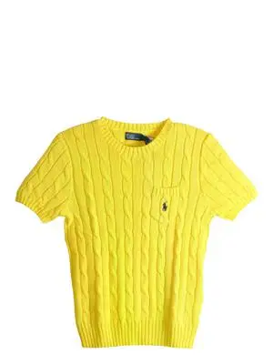 Polo Ralph Lauren Cable-knit Top With Chest Pocket - Yellow