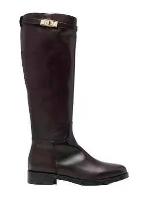 PAOLA PARISI 30mm Buckle-detail Boots - Brown