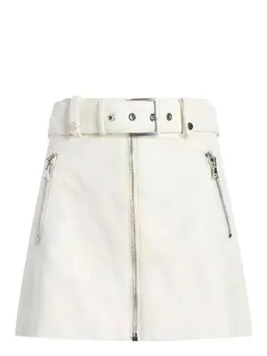 Cinq À Sept Belted Zip Saffira Skirt - White