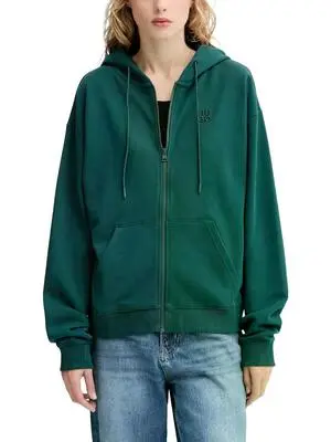 Hugo Logo-embroidered Hoodie - Green