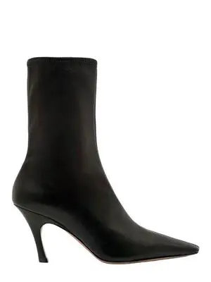 Amina Muaddi 80mm Jamie Pointed-toe Ankle Boots - Black