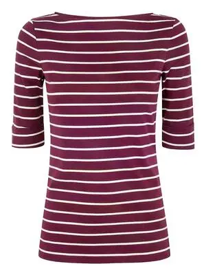 Ralph Lauren Striped Boatneck T-shirt - Red
