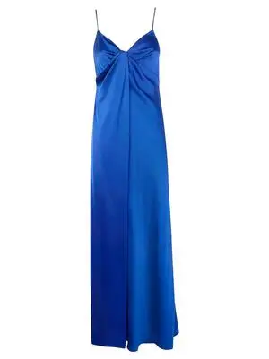 Ralph Lauren Twist-front Sleeveless Gown - Blue