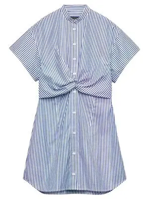 Rag & Bone Gretchen Stripe Twist-front Dress - Blue