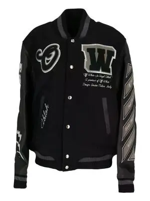 Off-White Appliqué Sleeve Jacket - Black