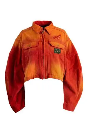 WILLY CHAVARRIA Zip-up Cropped Jacket - Orange