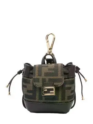 Fendi Nano Patterned Backpack Charm - Brown
