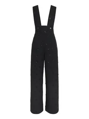 Maje Embellished Straight Dungarees - Black