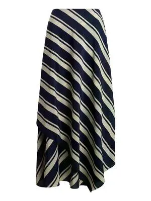 Ralph Lauren Striped Handkerchief Tilda Skirt - Blue
