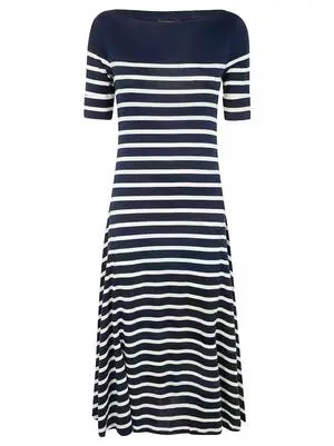 Ralph Lauren Striped Midi Dress - Blue