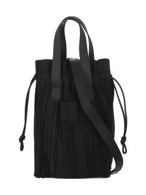 Issey Miyake Pleated Drawstring Tote - Black