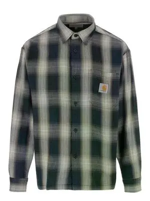 Carhartt Work In Progress Button Checked Shirt Blue