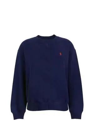 Polo Ralph Lauren Embroidered-logo Crew-neck Sweatshirt - Blue