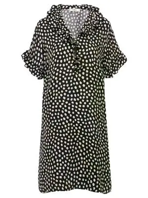 Chloé Polka-dot Ruffled Dress - Black