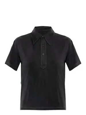 MAISON MARGIELA Button Short-sleeve Polo Top - Black