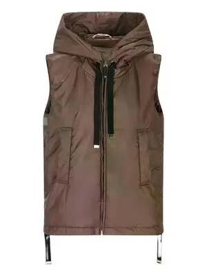 Max Mara Hooded Zip-up Gilet - Brown