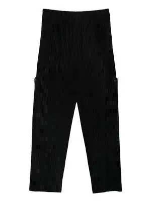 Issey Miyake Pleated Straight-leg Trousers - Black