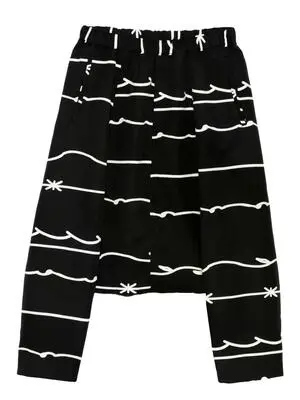 BLACK COMME DES GARÇONS Printed Trousers - Black