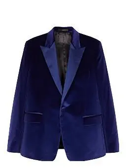 Paul Smith The Soho Tailored-fit Indigo Velvet Evening Blazer - Blue