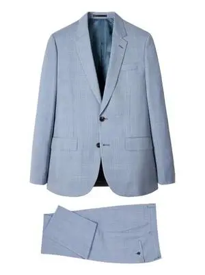 Paul Smith The Soho Tailored-fit Light Check Wool Suit - Blue