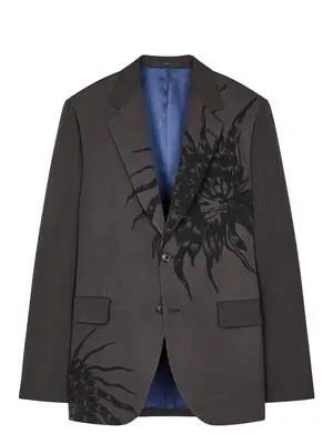 Paul Smith Charcoal 'thistleberry' Print Wool Blazer - Grey