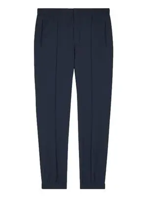 Paul Smith Seersucker Wool Elastic-waist Trousers - Blue