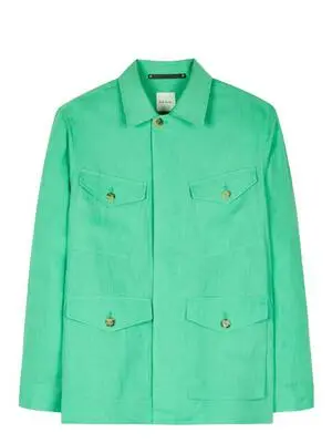 Paul Smith Linen Field Jacket - Blue