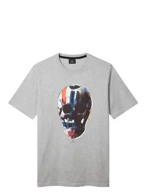 Paul Smith Red Blue Skull' Print T-shirt - Grey