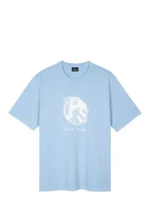 PAUL SMITH Pale Organic Cotton Ps Logo T-shirt