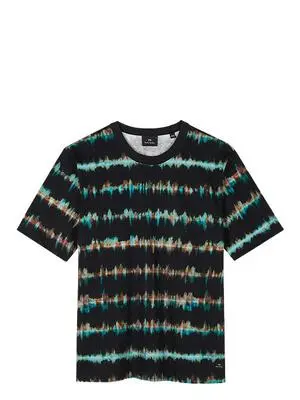Paul Smith Organic Cotton 'blurred Stripe' T-shirt - Black
