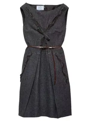 Prada Shetland Wool Mini Dress - Grey