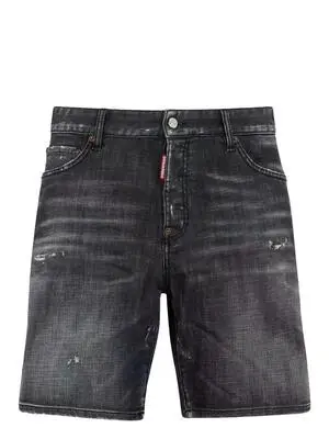 Dsquared2 Fog Wash Denim Shorts Grey