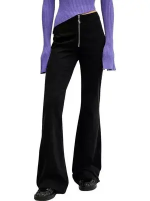 Hugo Zip-fastening Flare Trousers - Black