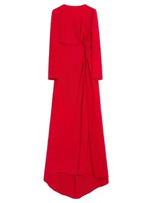Valentino Garavani Long Cady Couture Ruched Dress - Red