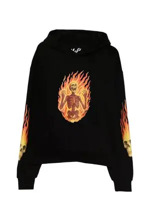 MELT Printed Slouchy Hoodie - Black