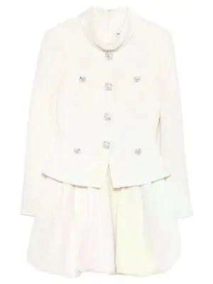 SELF-PORTRAIT Bouclé Mini Dress - Neutrals