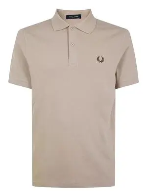Fred Perry Logo-embroidered Polo Shirt Neutrals