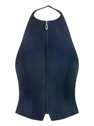 Manière De Voir Maniere De Voir Claudette Halterneck Backless Top - Blue
