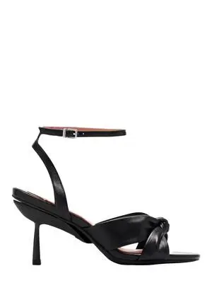 VICE VERSA 95mm Knotted Heeled Sandals - Black