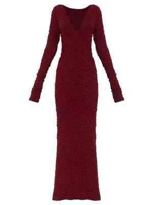 BY MALENE BIRGER Venus Long Sleeve Textured Dress - Red