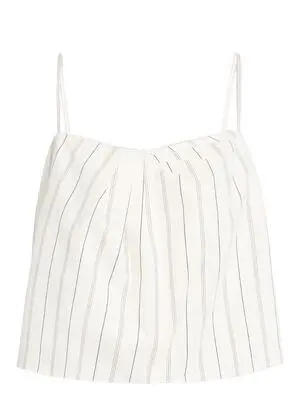 Vince Cropped Striped Top - White