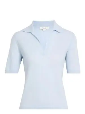 Vince Cashmere And Silk-blend Polo Sweater - Sky Blue