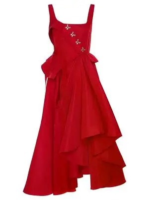 Alexander McQueen Hook-embellished Drape Dress - Red