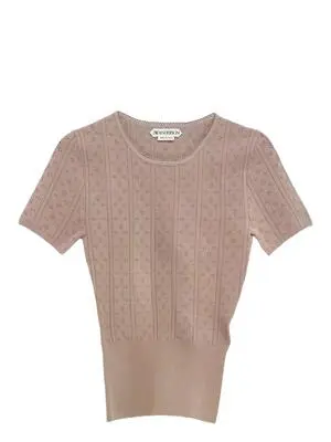 JW Anderson Pointelle Short-sleeve T-shirt - Neutrals