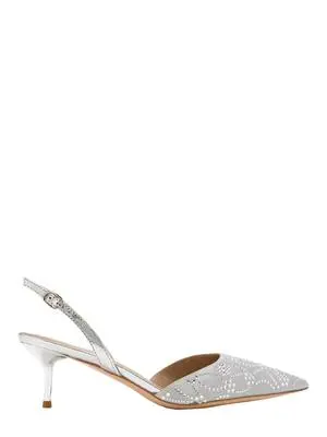 NICOLI 60mm Dahna Embellished Slingback Pumps - Grey