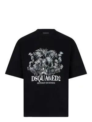 Dsquared2 Monkey Business Graphic T-shirt - Black